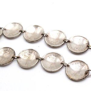Jewelry | Vintage Peru Tupac Amaru Coin Silver Link Bracelet | Poshmark
